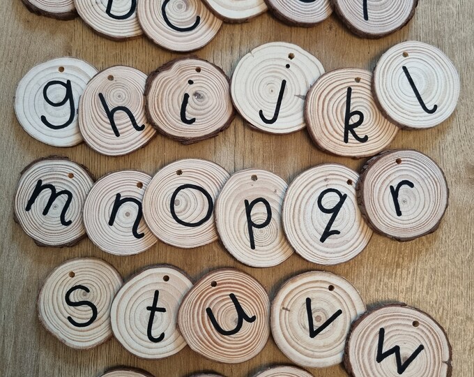 Alphabet Log Slices - Etsy