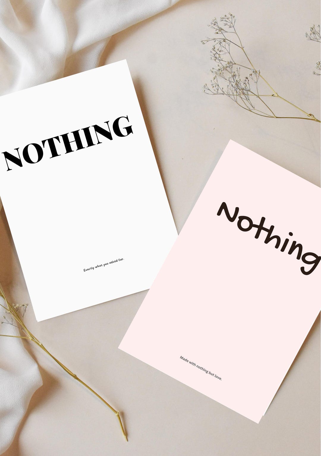 Funny Nothing Card | Minimalist Printable Greeting Card (digital ...