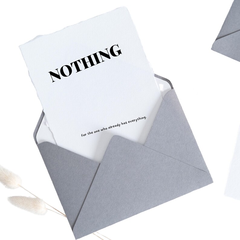 Funny Nothing Card | Minimalist Printable Greeting Card (digital ...