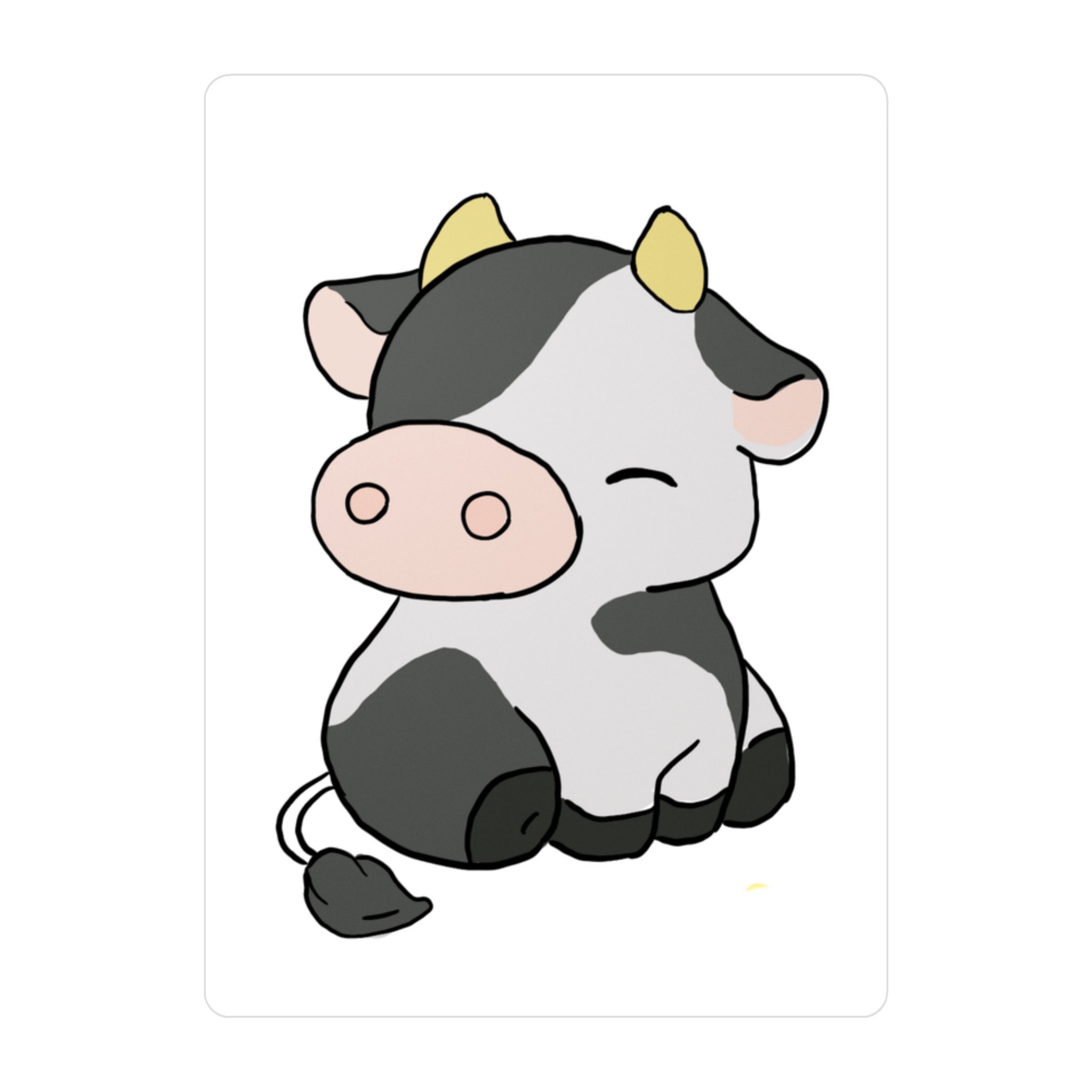 Chibi Cow Sticker Made by Grace - Etsy