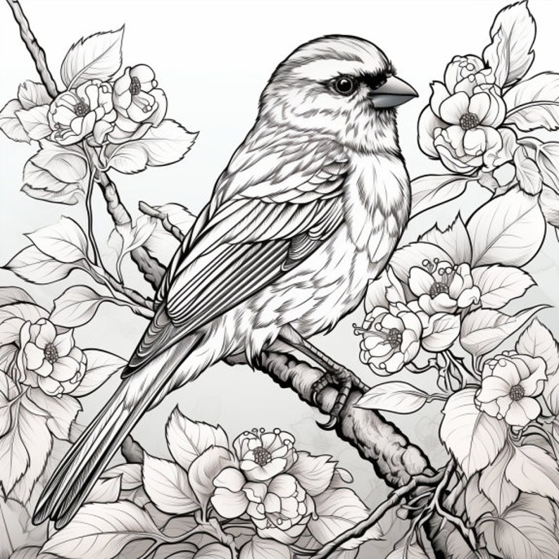Set of 10 Detailed, Intricate, Bird Coloring Pages, Kids Coloring Pages ...
