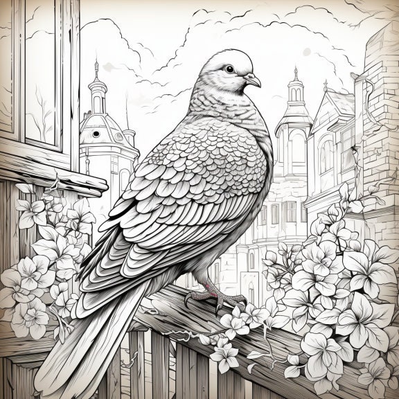 Set of 10 Detailed, Intricate, Bird Coloring Pages, Kids Coloring Pages ...