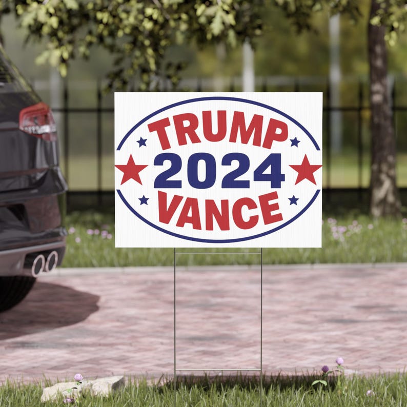 Trump Vance 2024 Yard Sign, 18 X 24 Horizontal, Double-sided Sign ...
