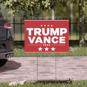 Trump Vance 2024 Yard Sign, 18 X 24 Horizontal, Double-sided Sign ...