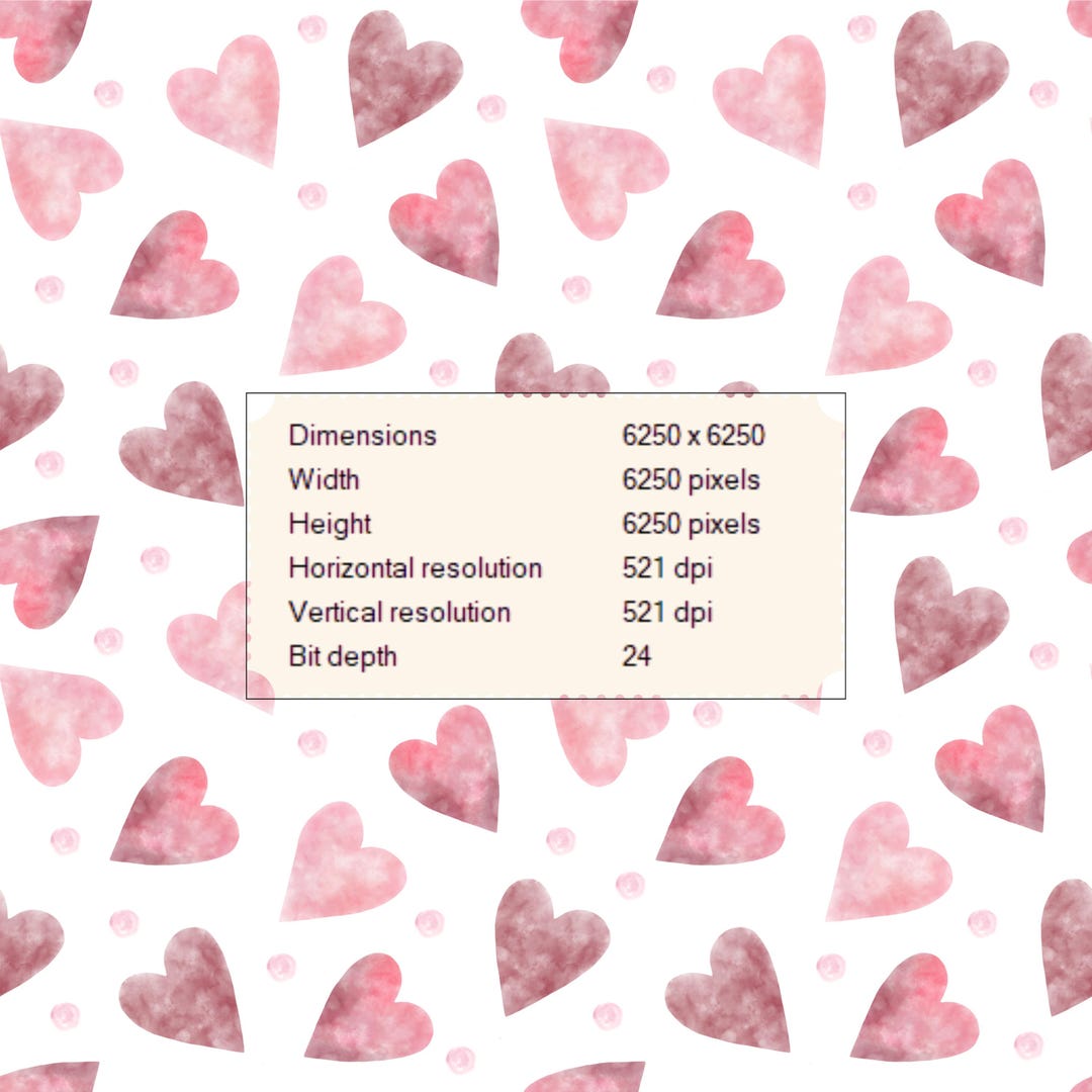 SEAMLESS Watercolor Pink Hearts Pattern, Dusty Rose Digital Paper ...