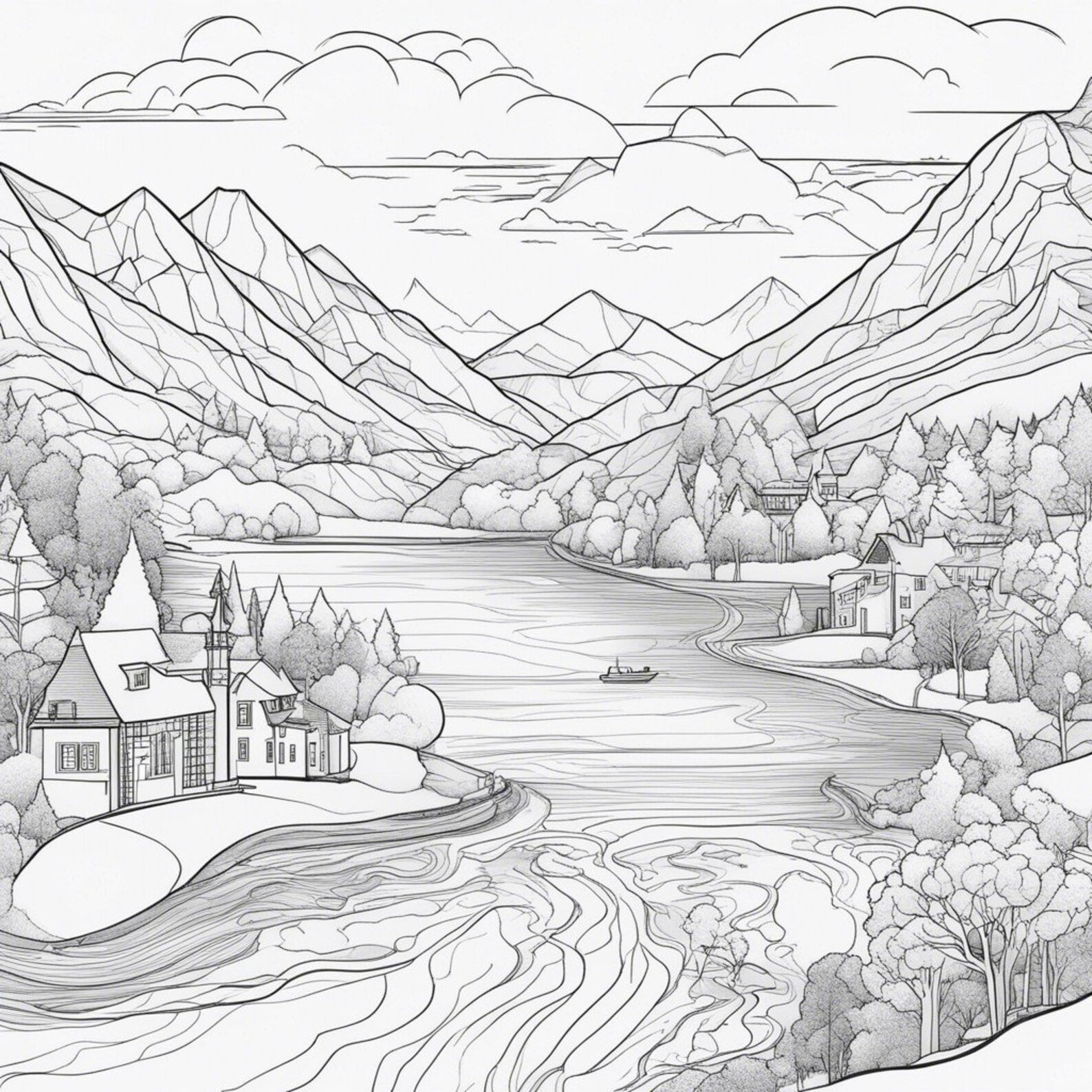Maps Colouring Pages for Kids and Adults, Instant Download, Digital Art ...