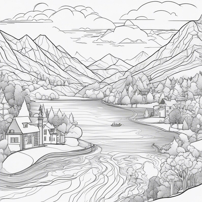 Maps Colouring Pages for Kids and Adults, Instant Download, Digital Art ...