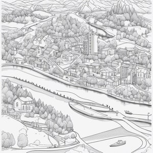 Maps Colouring Pages for Kids and Adults, Instant Download, Digital Art ...