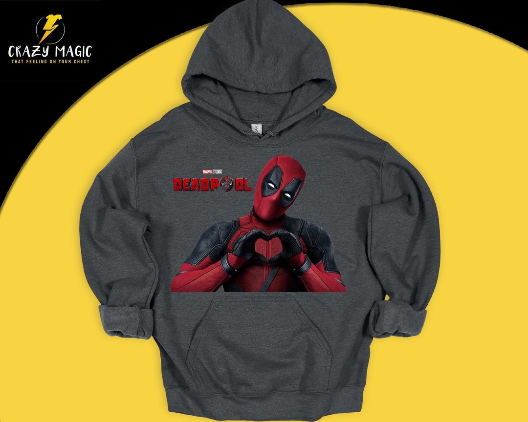 DEADPOOL LOVE HOODIE | Wade Wilson Sweatshirt | Vintage Deadpool Tops ...