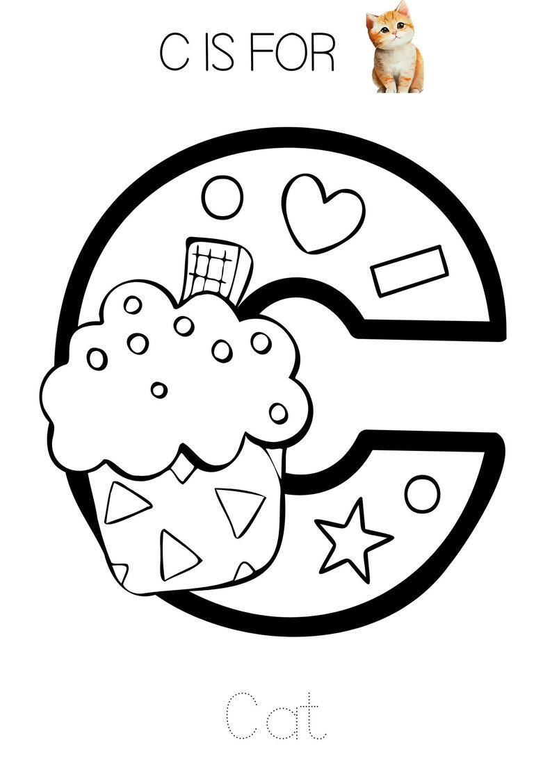 Alphabet Picture Letters Coloring Pages Printable Coloring - Etsy