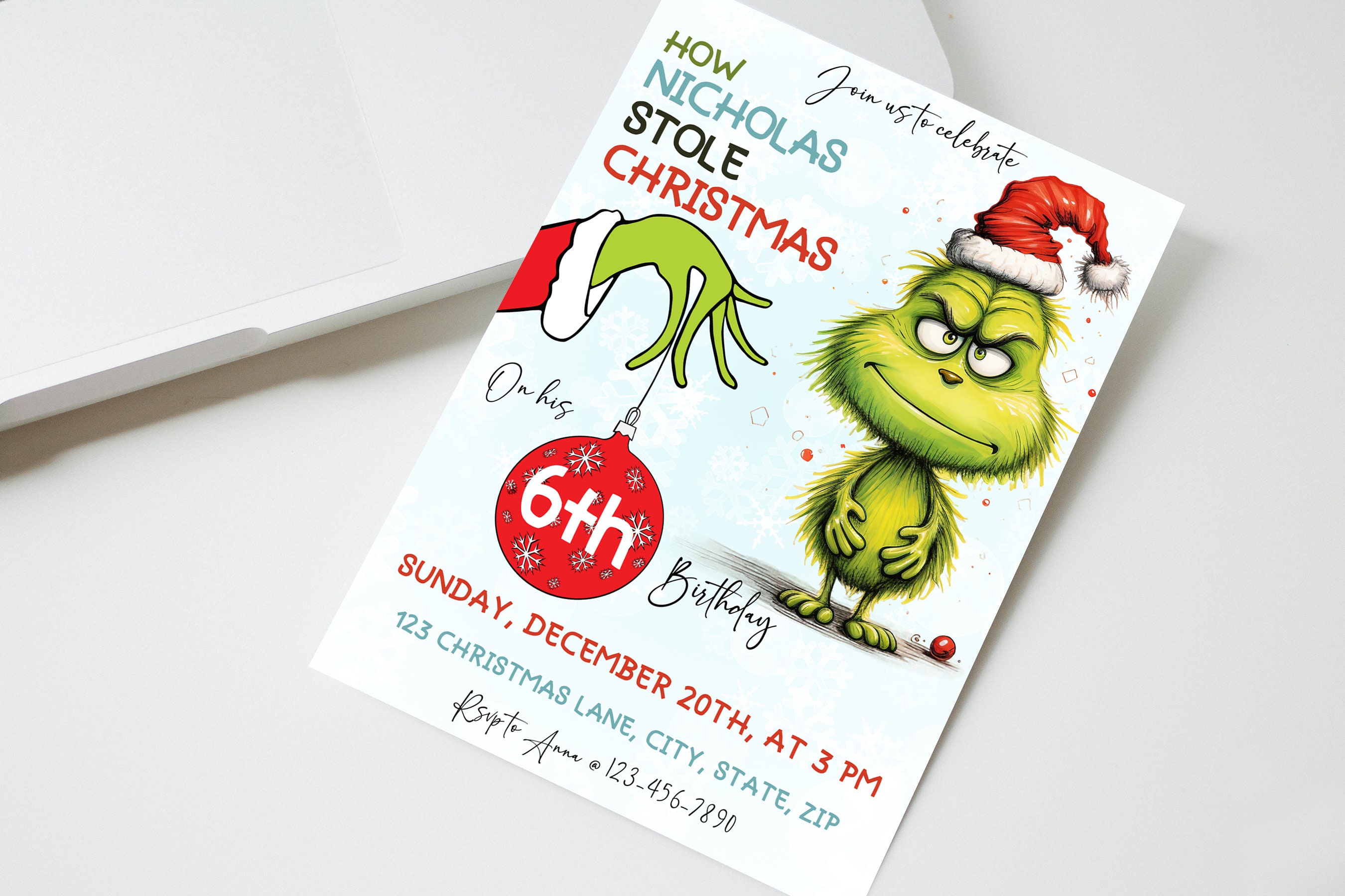 Grinchmas Party Invite Birthday Grinchmas Invite Grinch Cheer Party ...