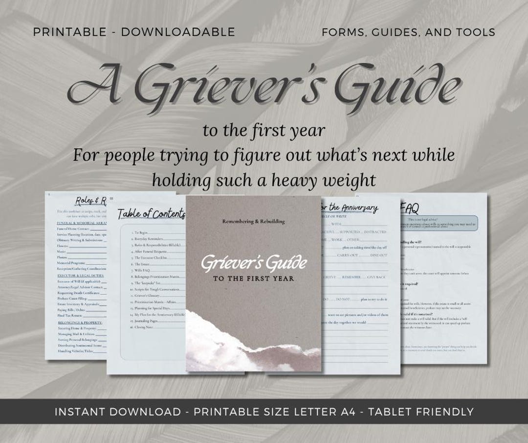 Griever's Guide: First Year of Loss, Bereavement Support (PDF) - Etsy