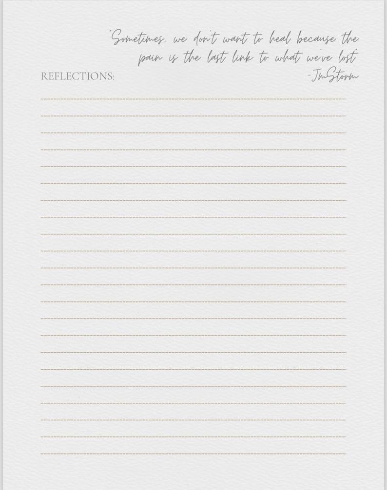 Grief Journal Downloadable Printable Guided Journaling for Grieving ...