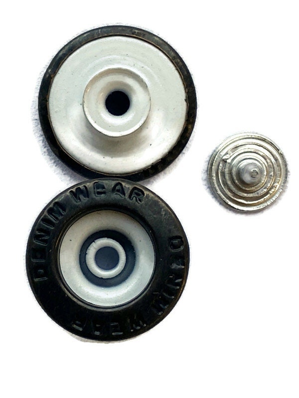 17mm Black and White Jean Denim Buttons No Sew Denim Jeans - Etsy