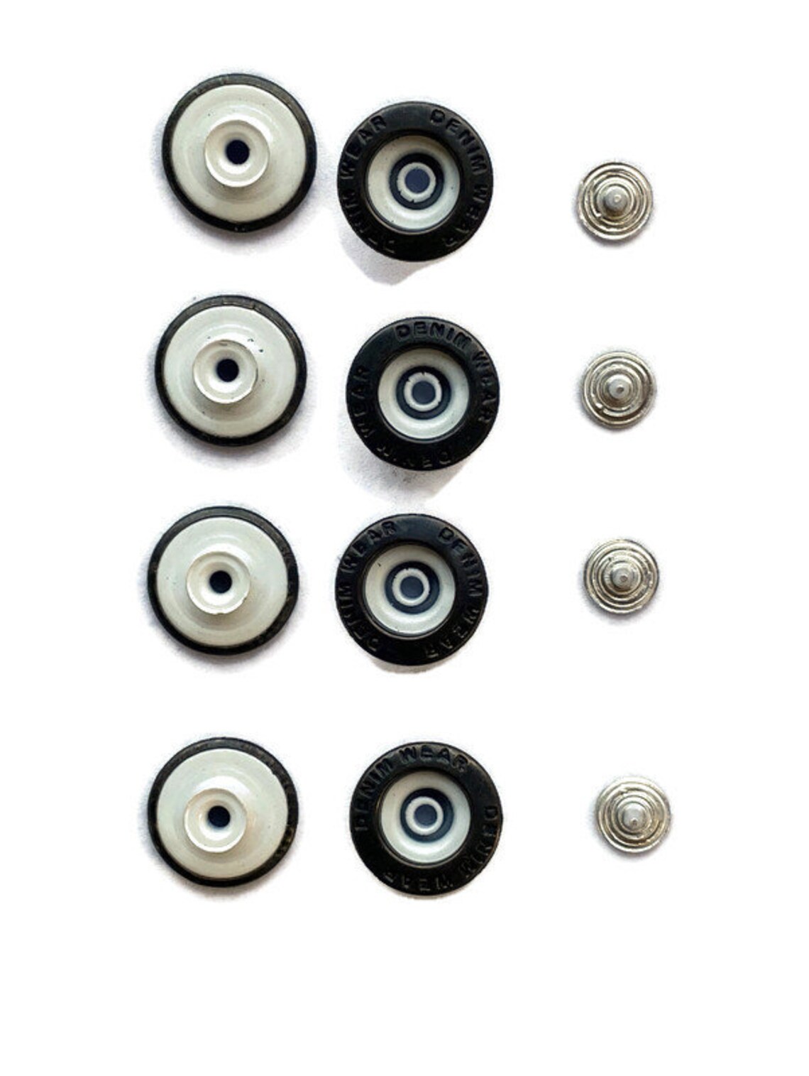 17mm Black and White Jean Denim Buttons No Sew Denim Jeans - Etsy