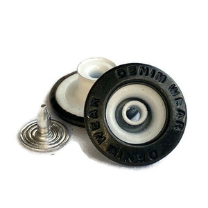 17mm Black and White Jean Denim Buttons No Sew Denim Jeans - Etsy