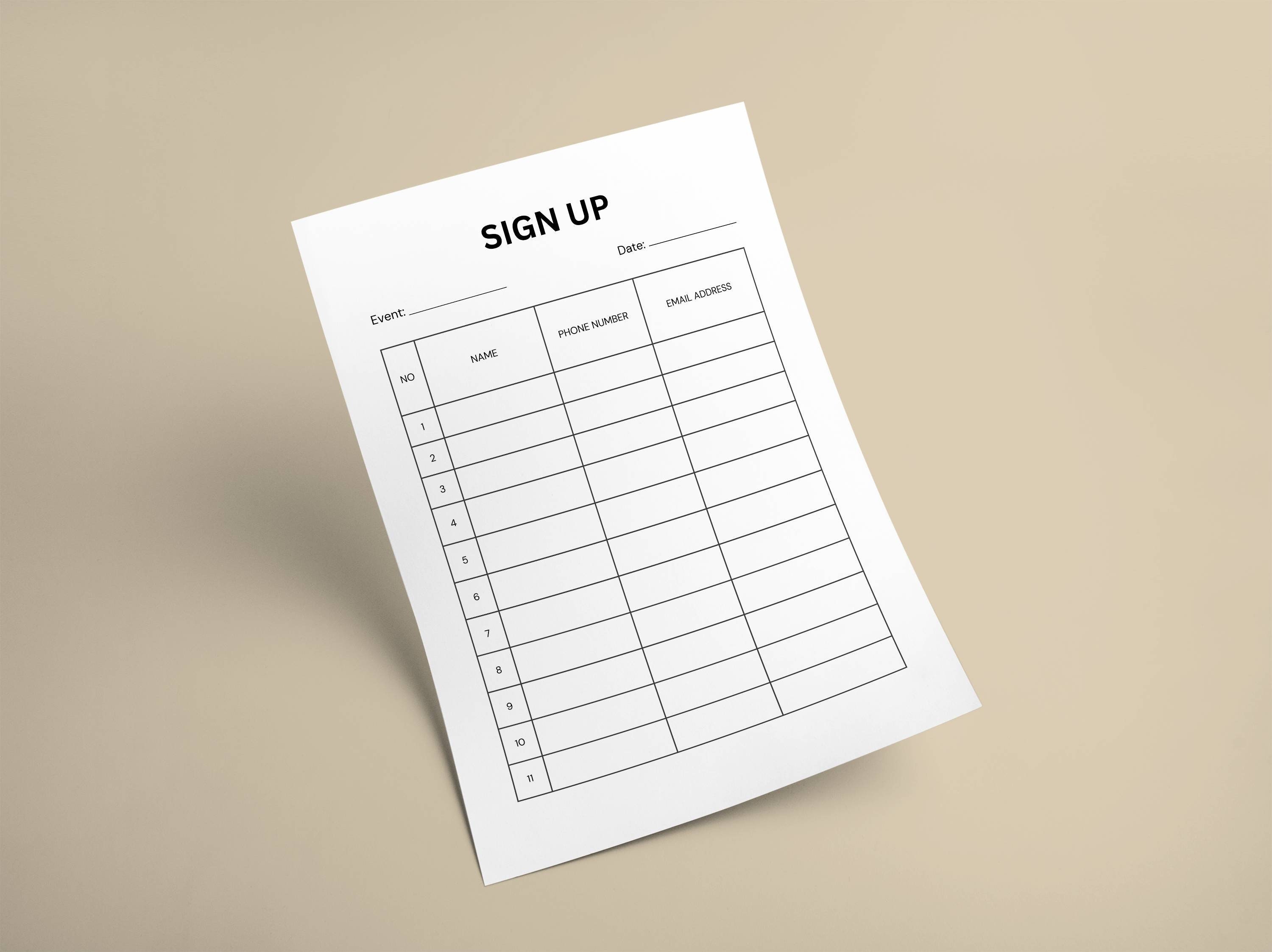Printable Sign up Sheet Canva Sign up Sheet Editable Sign up - Etsy