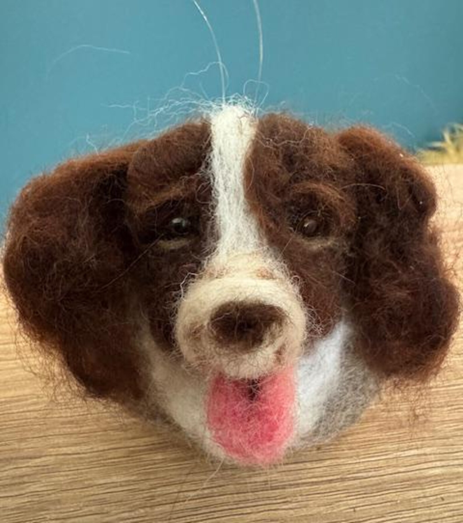 Custom Made , Realistic Dog Heads Felted on Hanging Disc. Completely ...