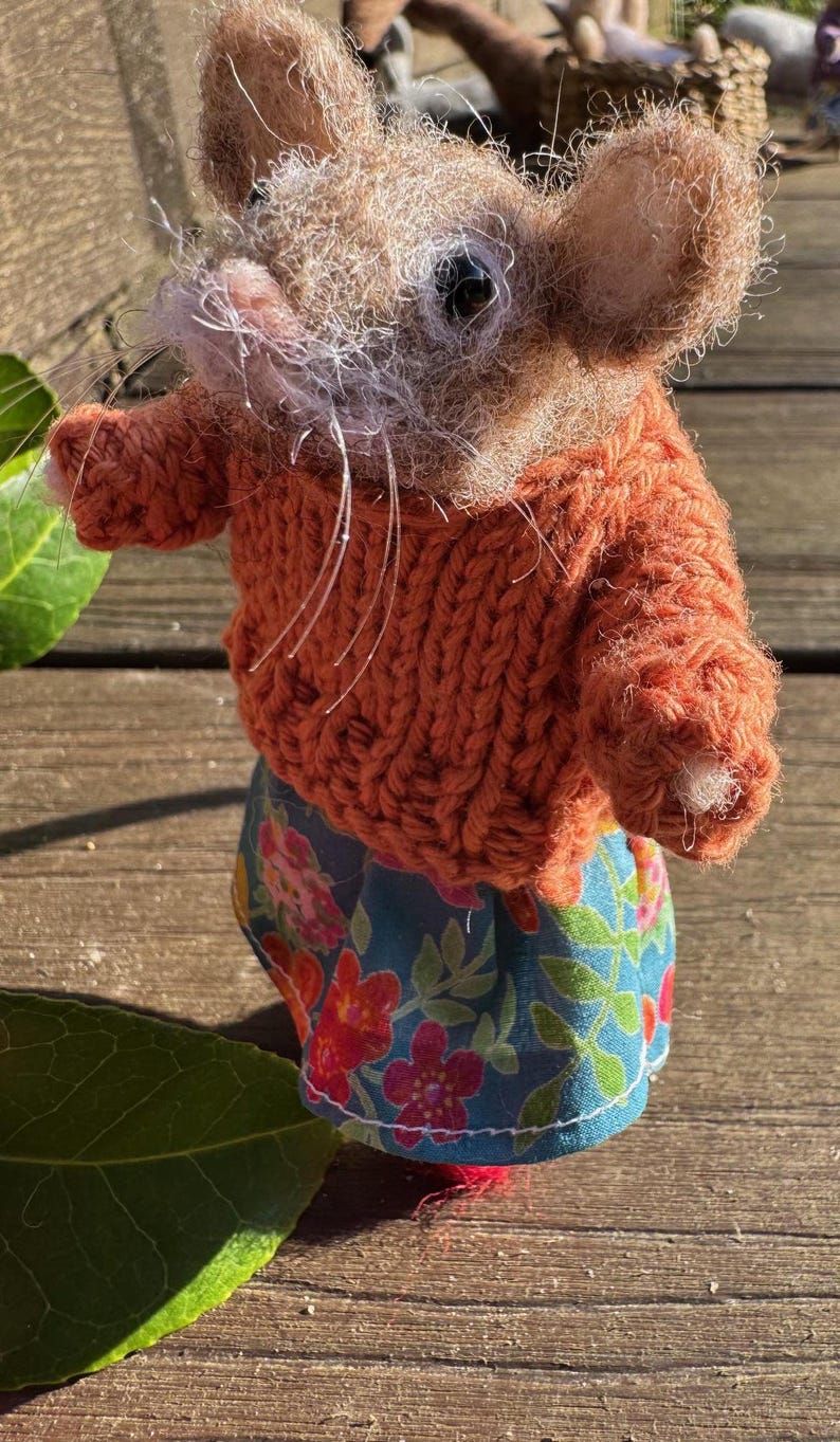 Handmade, Needle-felted Mouse, Custom Made Outfit Complete With Cute ...