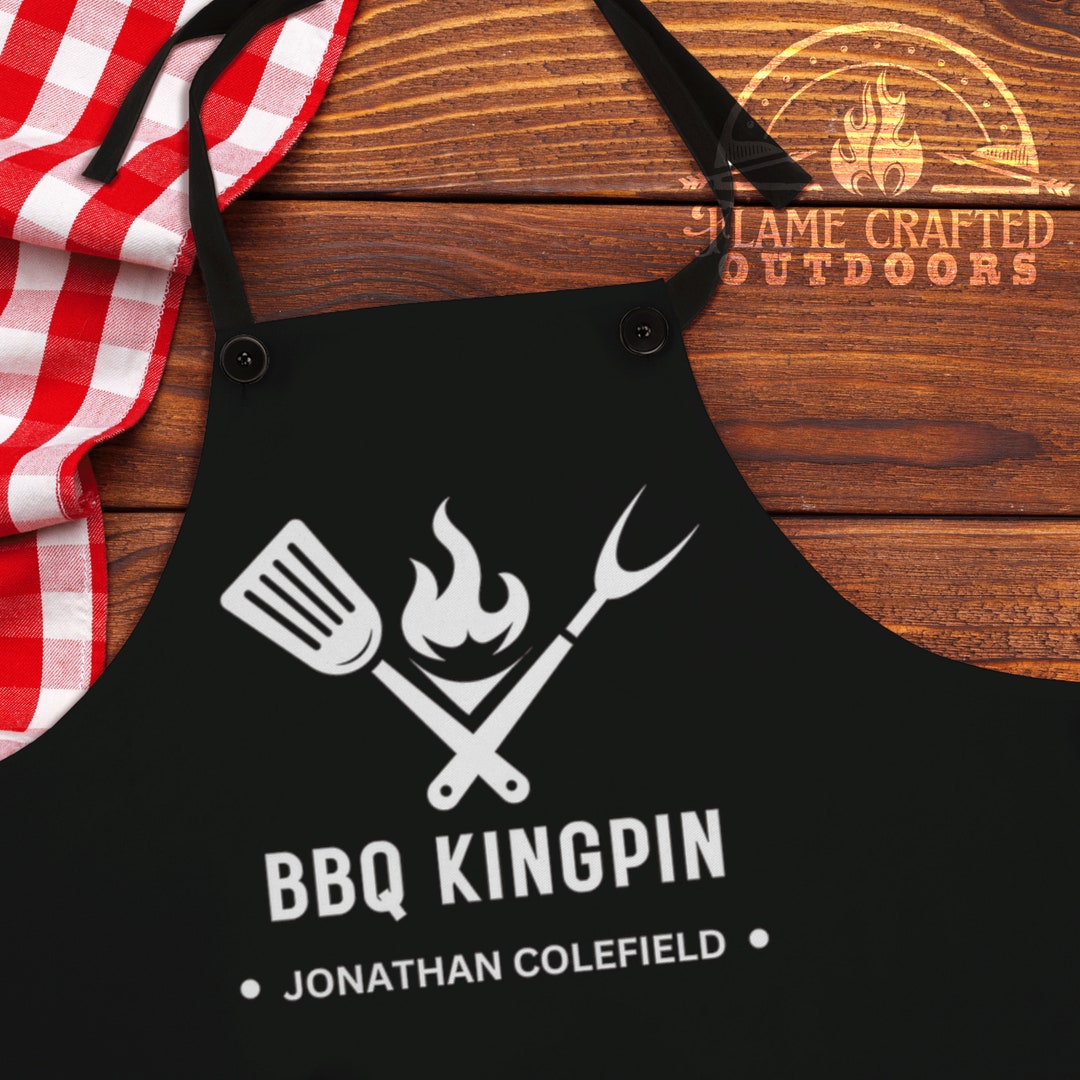 Funny BBQ Kingpin Apron | for Barbecue Bosses & Grill Masters | Dad ...