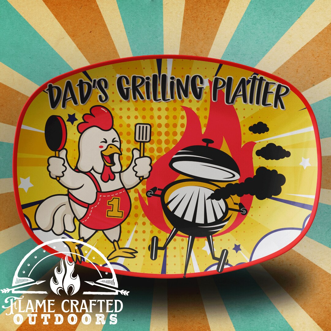 Funny Dad's Grilling Platter | Unique Personalized Outdoor Serving ...