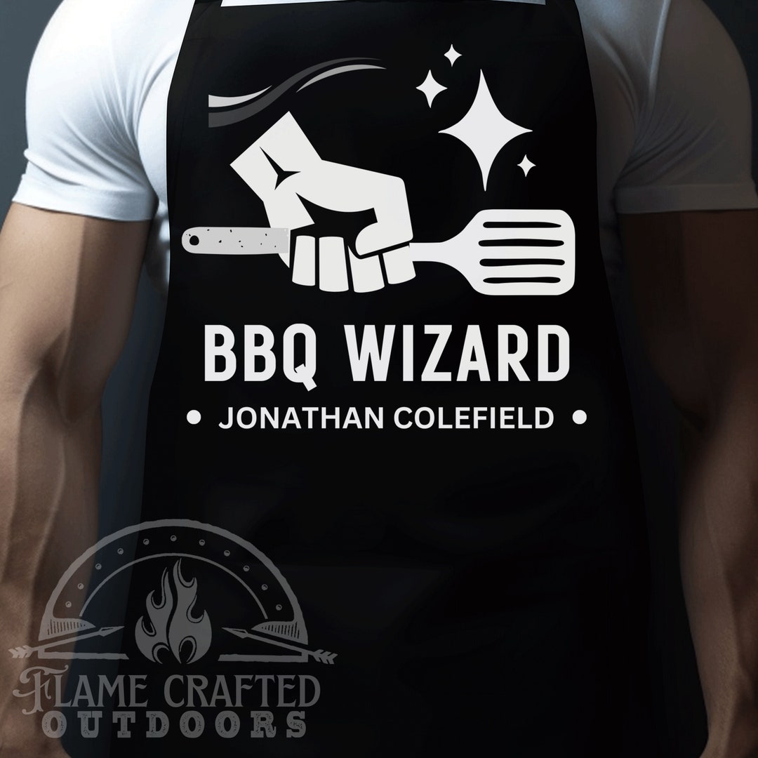 Cute BBQ Wizard Apron Dad | Funny Designs Dad Grilling Gifts | Unique ...
