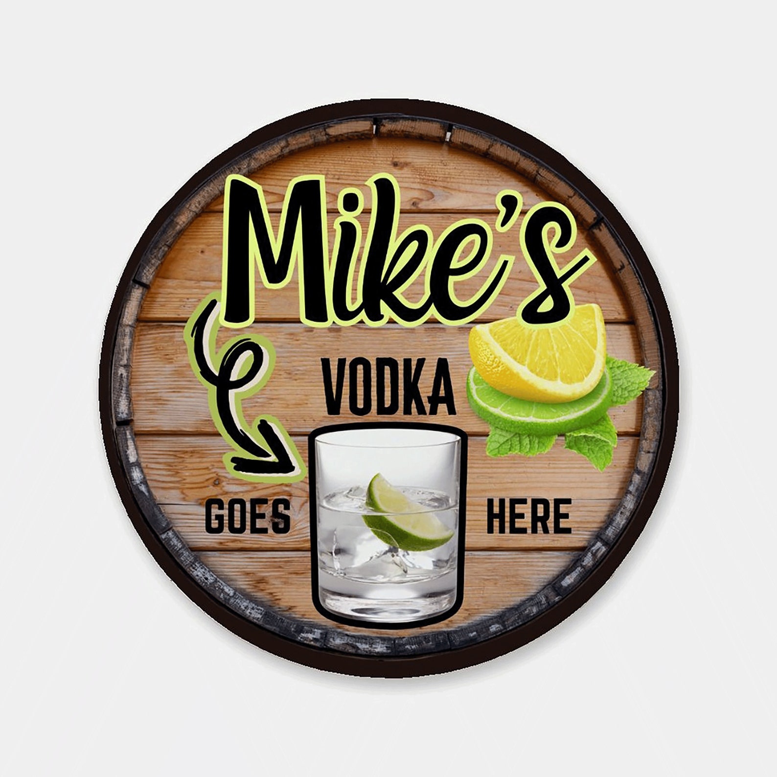 Funny Vodka Barrel Gift Coaster for Dad | Drink Goes Here Coasters ...