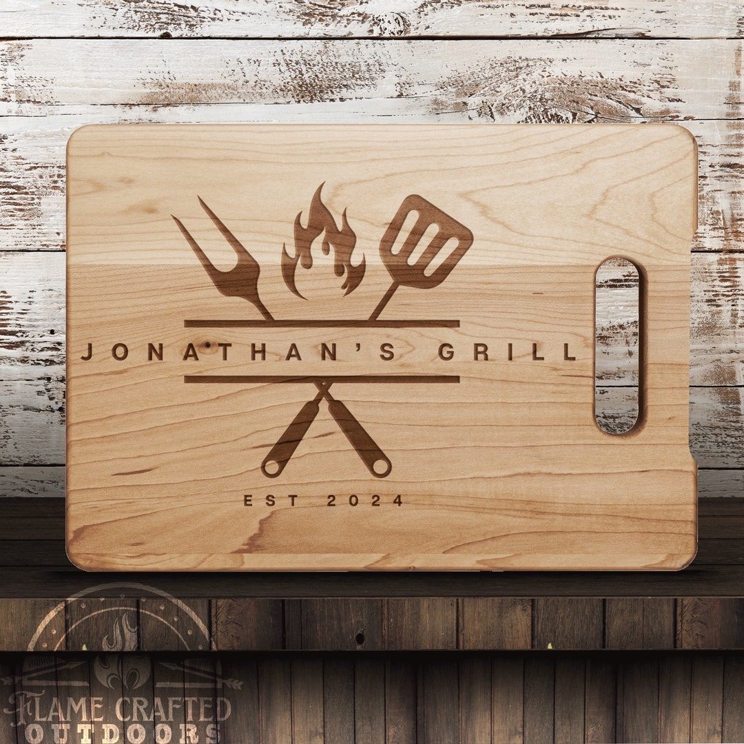 Grill Master Gifts for Men | 100% Maple Cutting Board | Personalized ...