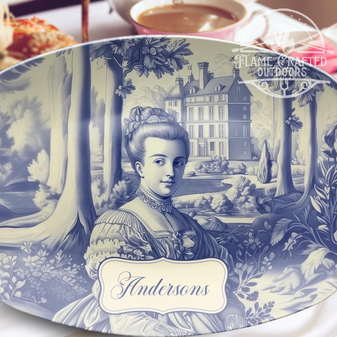 18th-century Lady & House Platter | Chinoiserie-inspired Blue Design ...