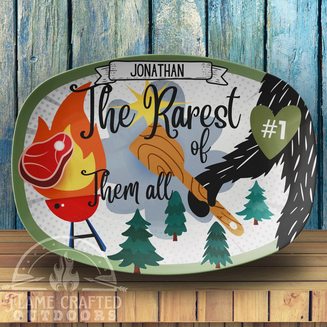 The Rarest Dad of All Gift for Dad Dad's Grill Plate Funny Grillsquatch ...