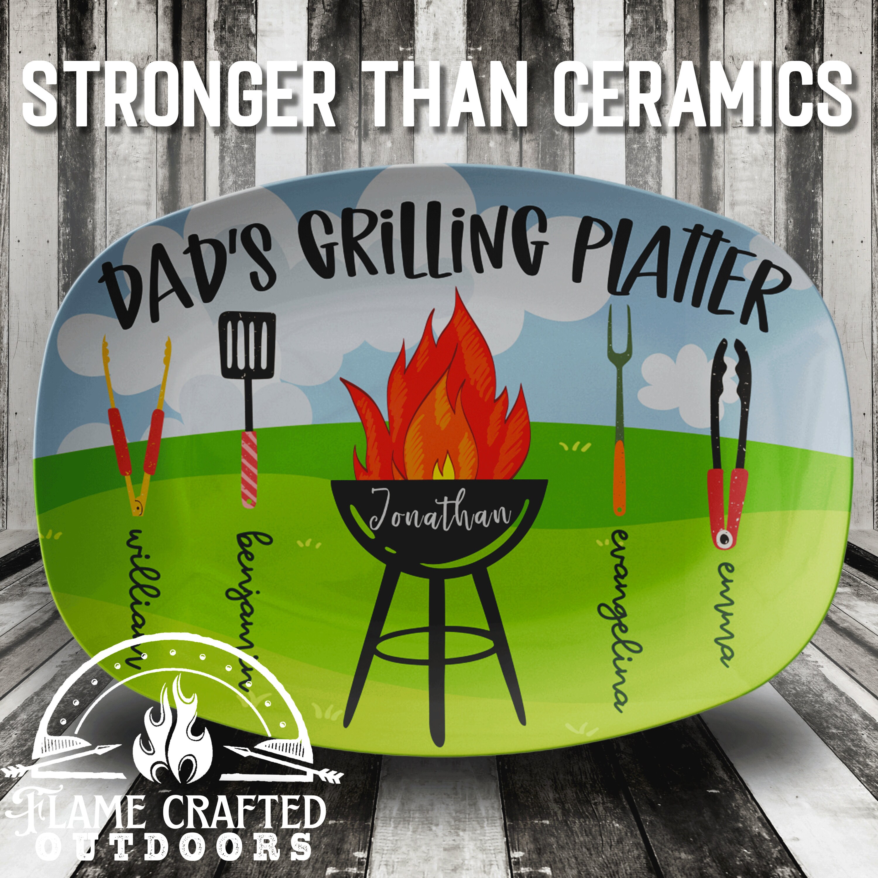 Grill Daddy Platter | Custom Personalized Dad's BBQ Grilling Plate ...