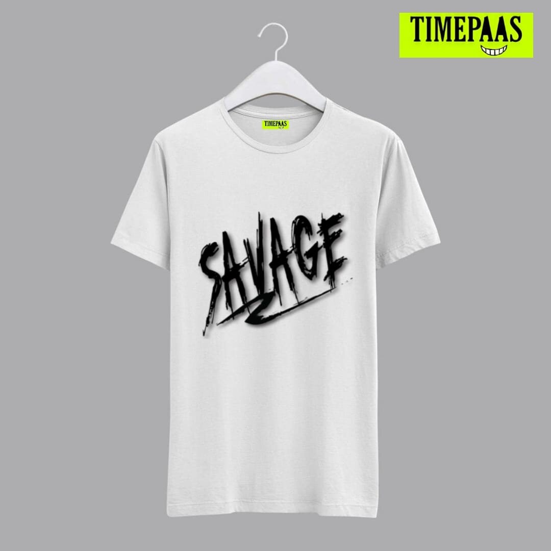 Savage Text Print T Shirt for Men - Etsy