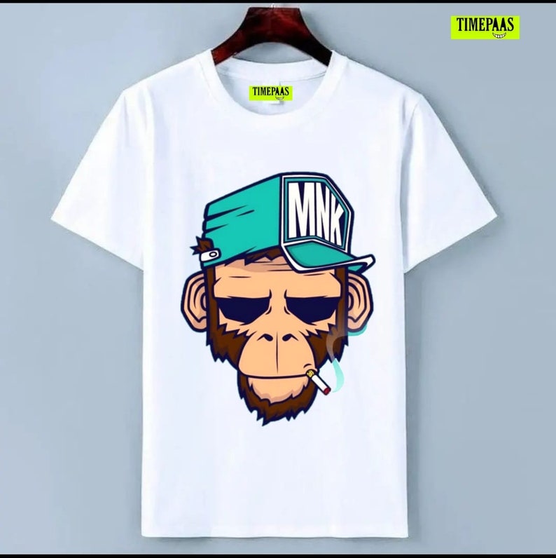 Monkey Face Print T Shirt for Men - Etsy