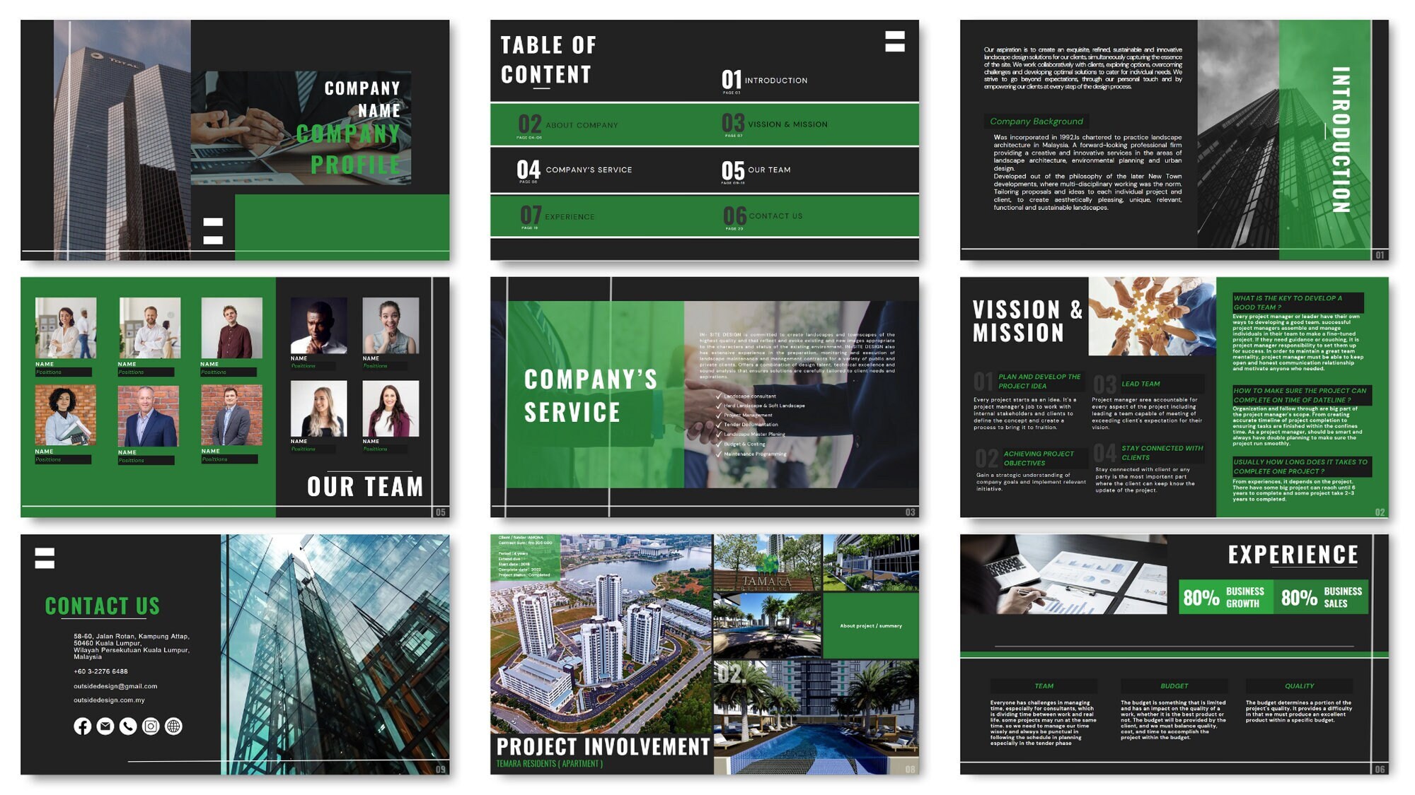 Landscape Company Profile Template - Etsy