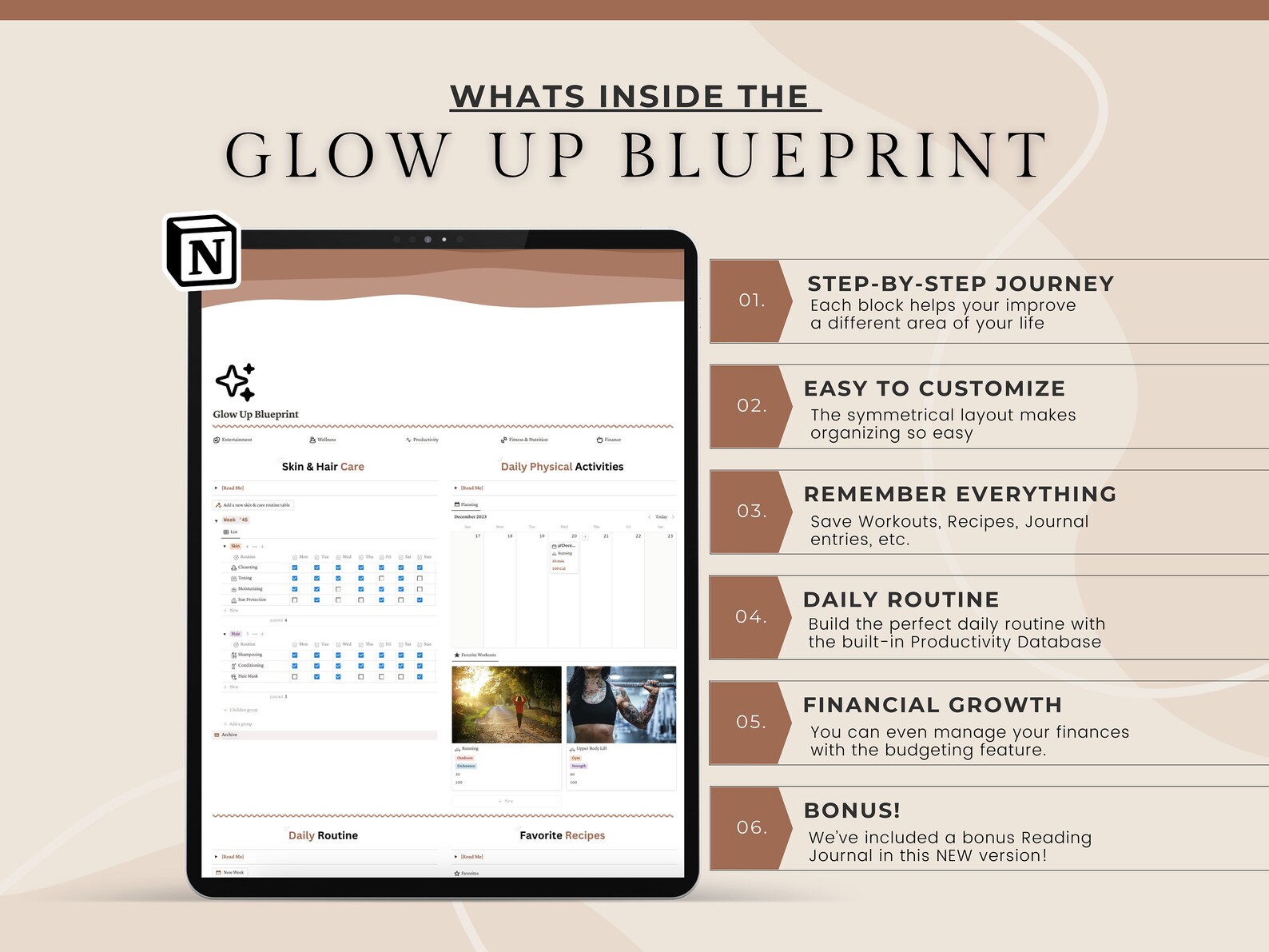 The Glow up Blueprint Notion Template Advanced Life Planner That Girl ...