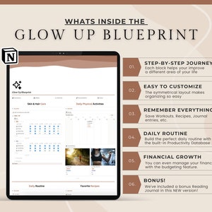The Glow up Blueprint Notion Template Advanced Life Planner That Girl ...