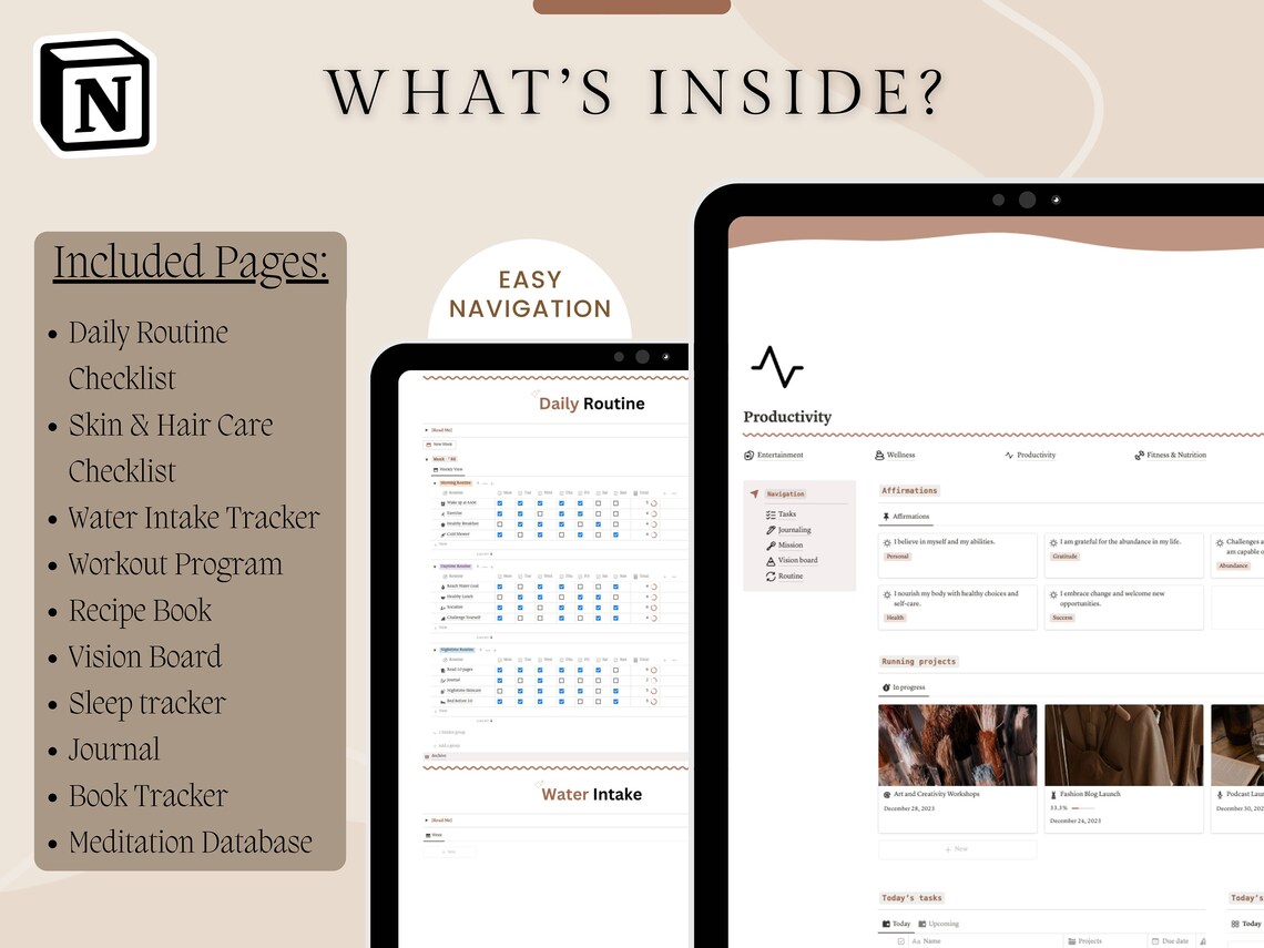 The Glow up Blueprint Notion Template Advanced Life Planner That Girl Planner All in One Notion ...