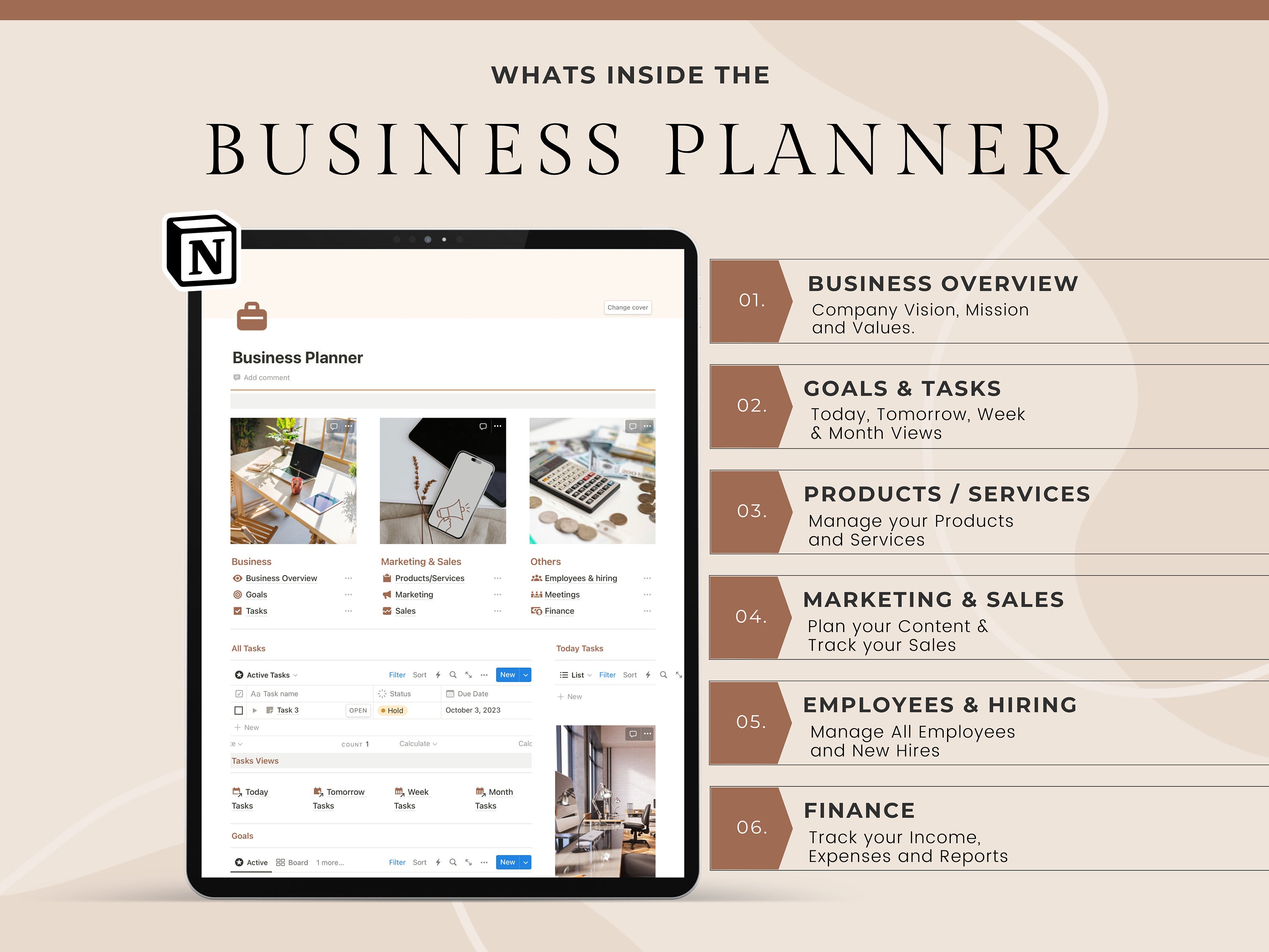 Notion Ultimate Business Planner Template | Notion Planner Minimal ...