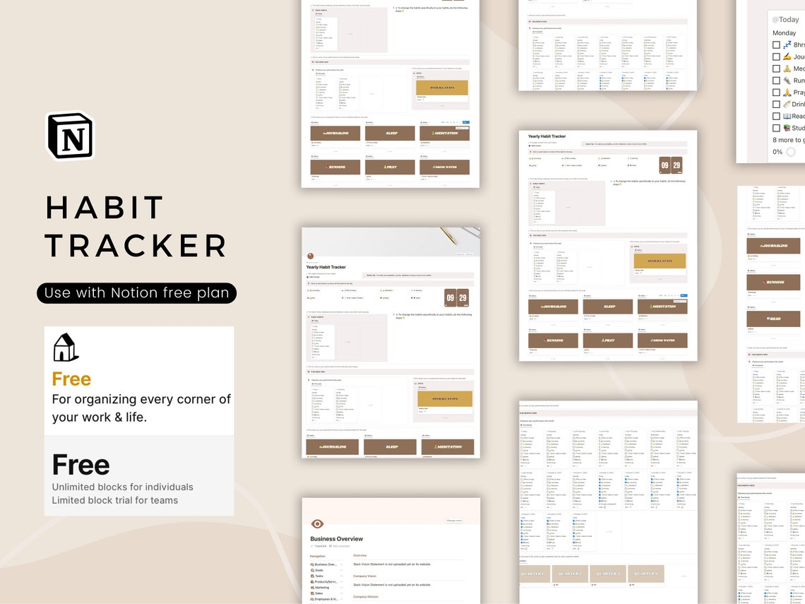 Ultimate Habit Tracker Notion Template Notion Goal Tracker Notion Daily ...