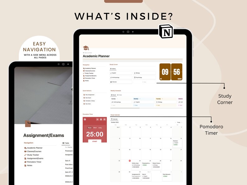 Notion Template Ultimate Academic Planner | Notion Assignment Tracker ...