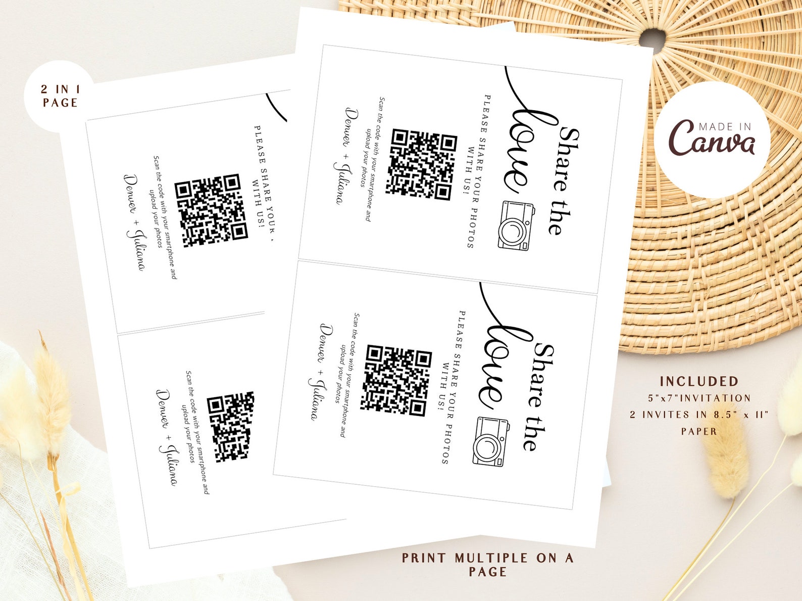 Editable Share the Love QR Code, Capture the Love Qr Code Invitation ...