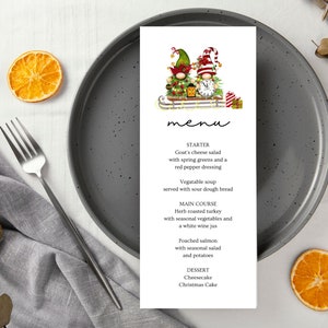 Christmas Menu Card, Holiday Menu Template, Christmas Menu, Canva Menu ...