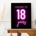 Hot Pink 18th Birthday Decorations Pirnable Signs Neon Pink Black ...