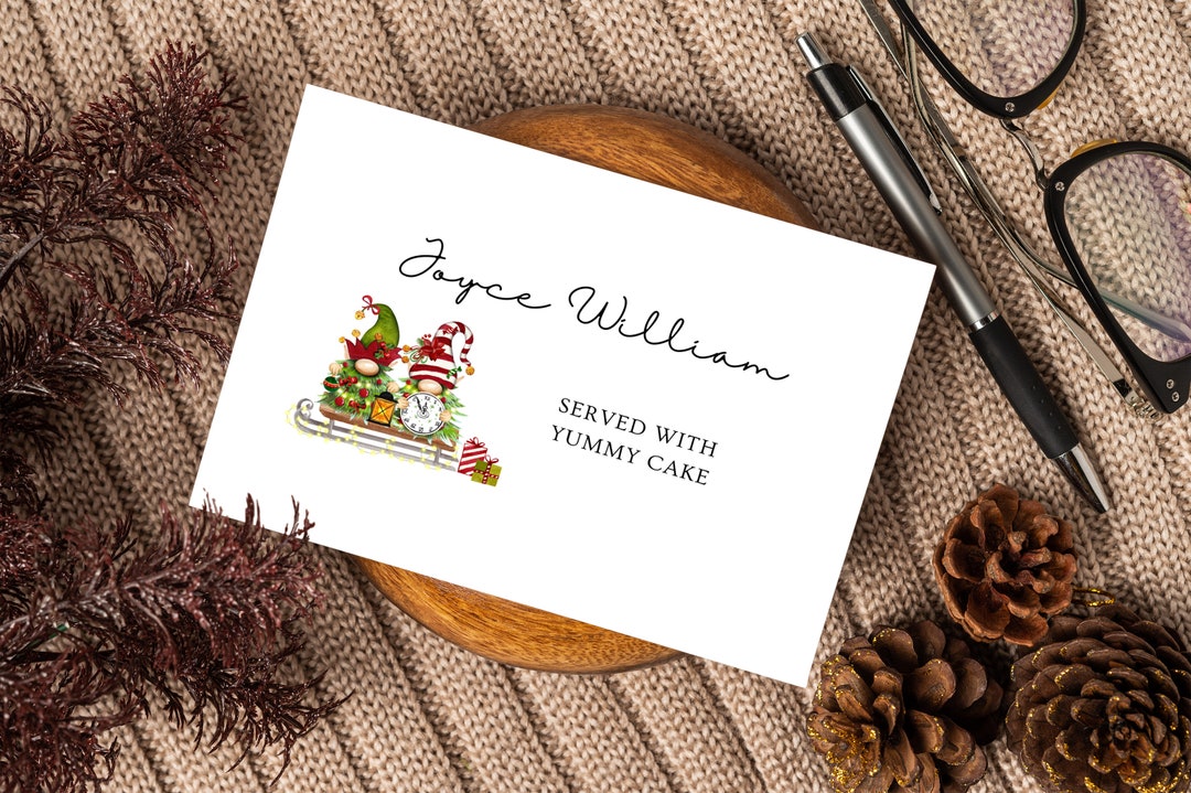 Printable Christmas Place Card Instant Digital Download, Editable Name ...