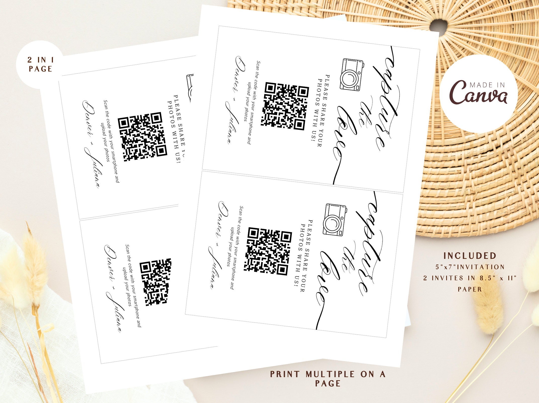 Editable Wedding QR Code, Qr Code, Share the Love QR Code, Capture the ...