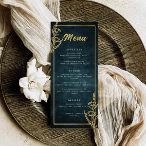 Dusty Green Classy Wedding Menu Template, Classy Wedding Menu Card ...