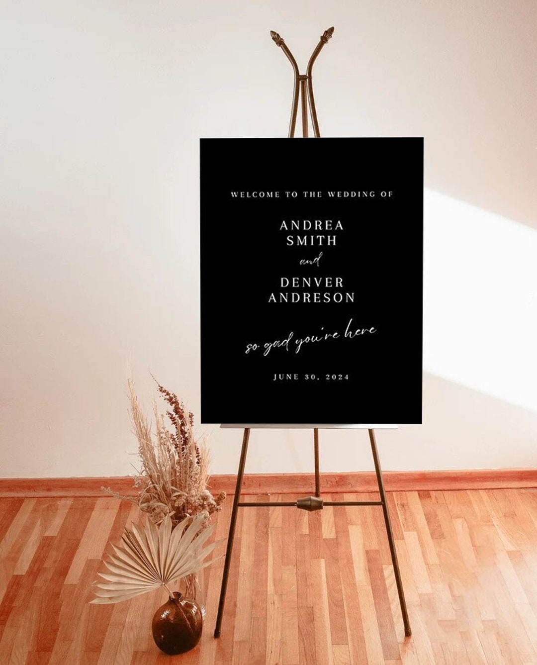 Black and White Minimalist Welcome Sign, Editable Minimalist Modern ...