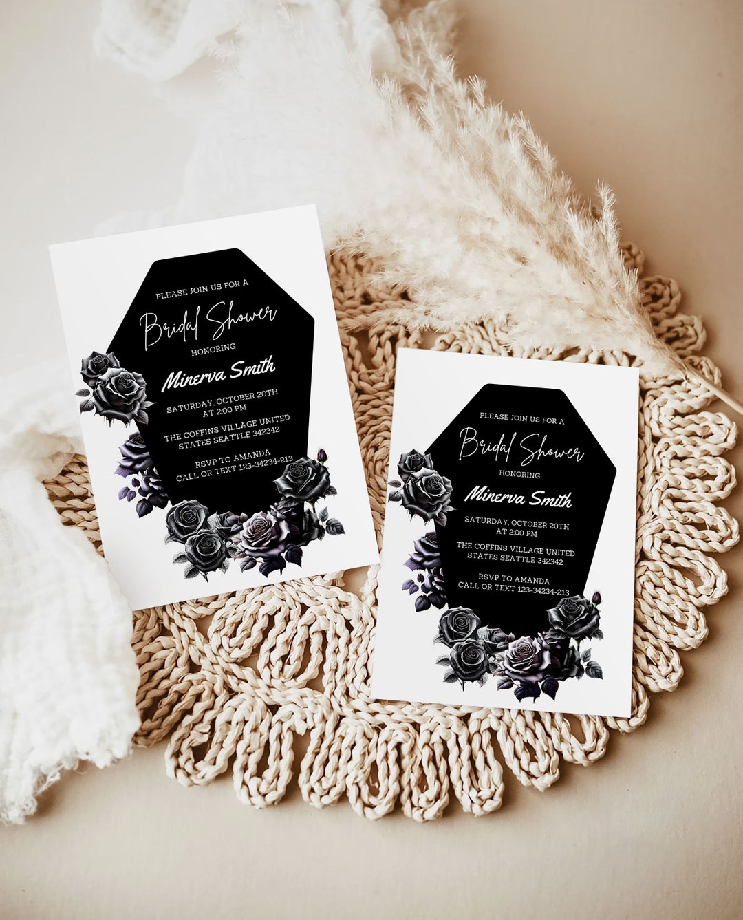 Coffin Skeleton Bridal Shower, Gothic Bridal Shower Invitations ...