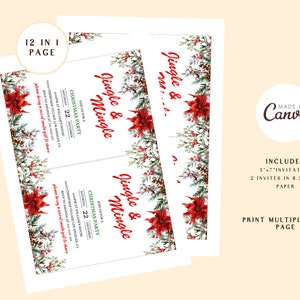 Editable Secret Santa Invitation, Instant Download, Family and Friends Gathering, Canva Template ...
