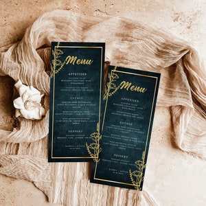 Dusty Green Classy Wedding Menu Template, Classy Wedding Menu Card ...